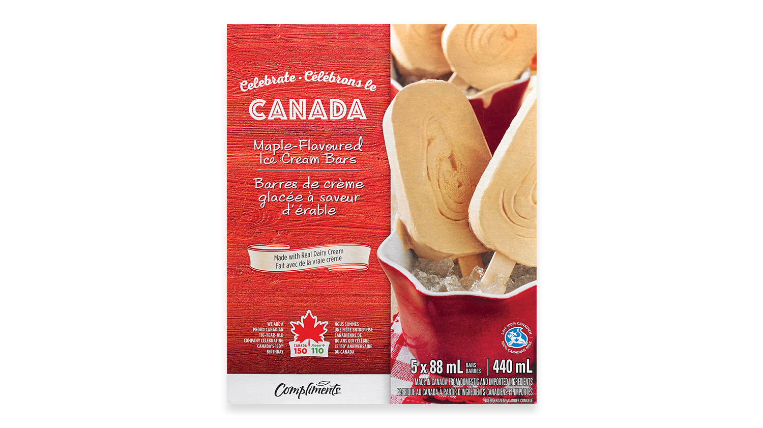 Compliments Celebrate Canada Maple-Flavoured Ice Cream Bars | Sobeys Inc.
