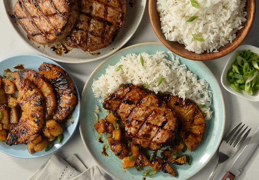 Grilled Hawaiian-Style Pork Chops & Rice - Sobeys Inc.
